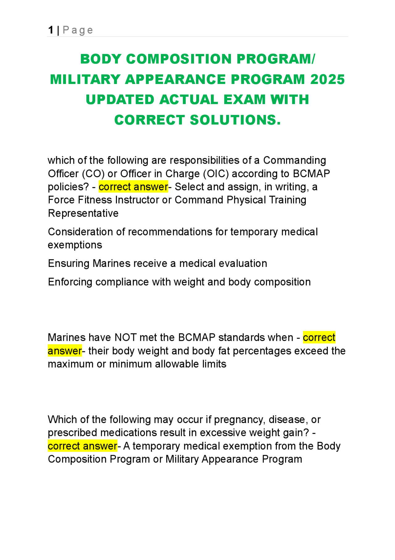 BODY COMPOSITION PROGRAM/ MILITARY APPEARANCE PROGRAM 2025 UPDATED ...