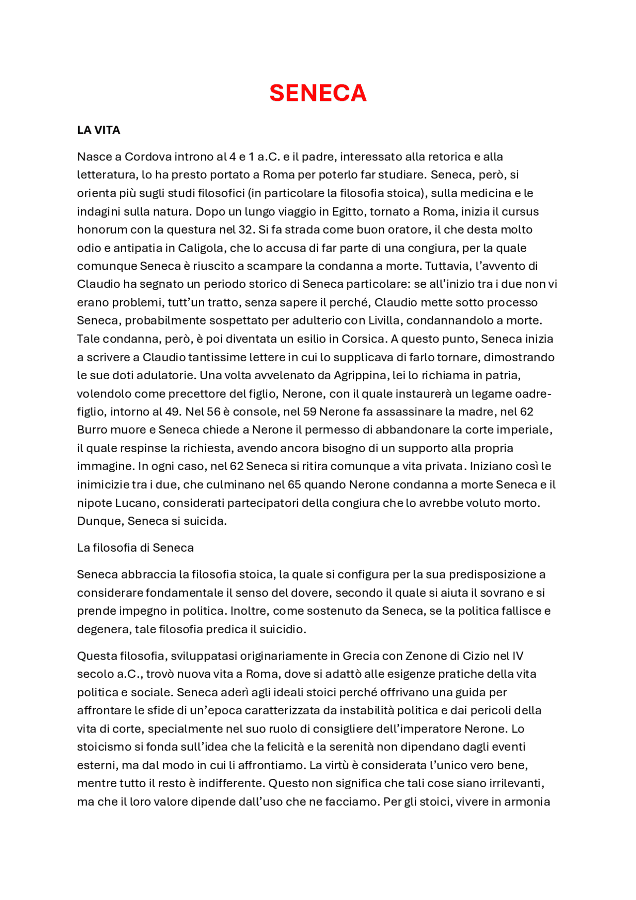 Seneca, vita, filosofia e opere: Apokolokyntosis, De brevitate vitae ...