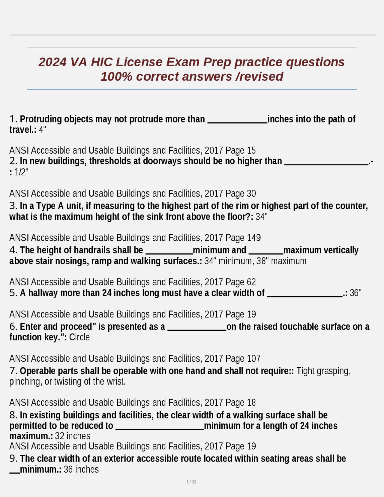 2024 VA HIC License Exam Prep practice questions 100% correct answers ...