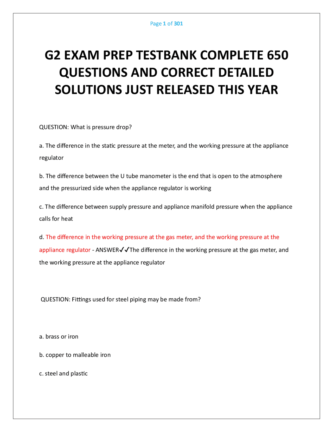 G2 EXAM PREP TESTBANK COMPLETE 650 QUESTIONS AND CORRECT DETAILED ...