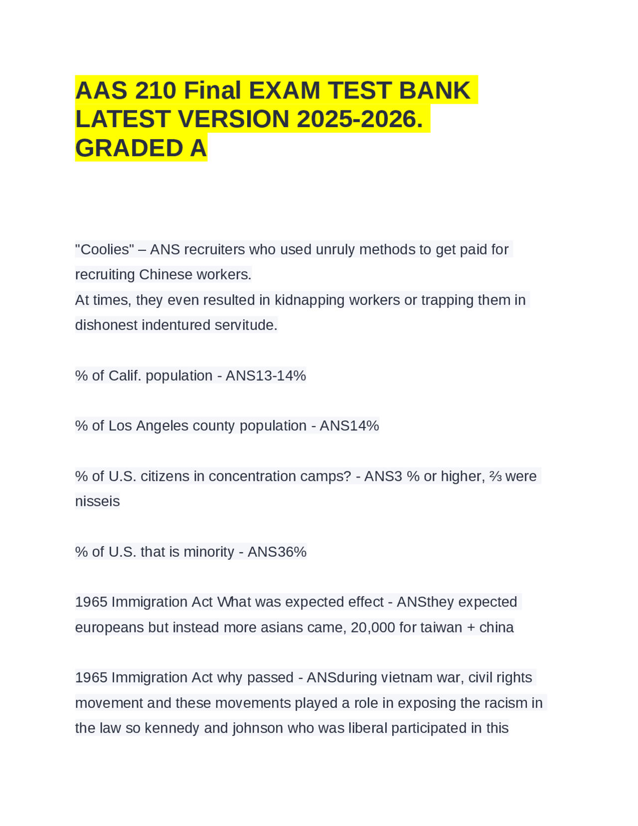 AAS 210 Final EXAM TEST BANK LATEST VERSION 2025-2026. GRADED A | Exams ...