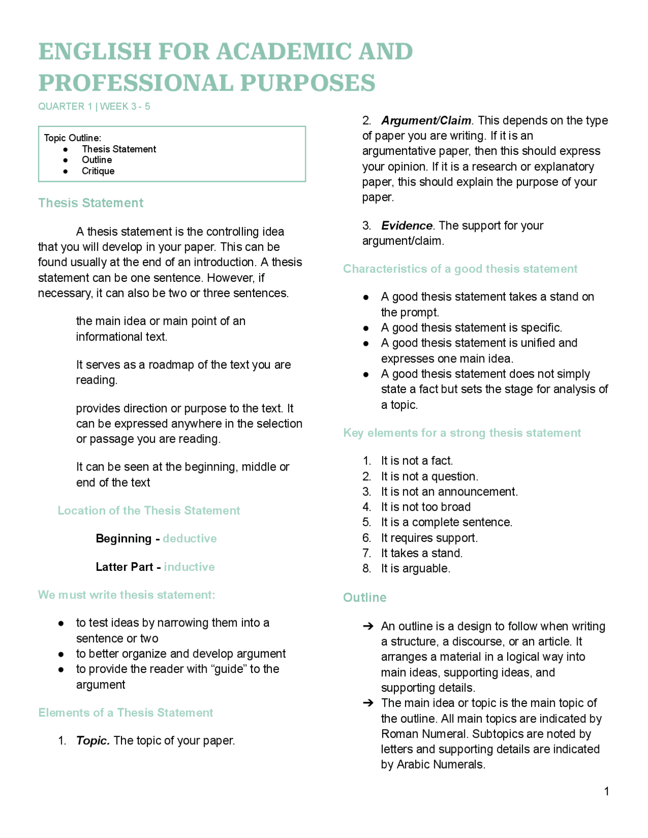 EAPP - Academic Language | Study notes English | Docsity