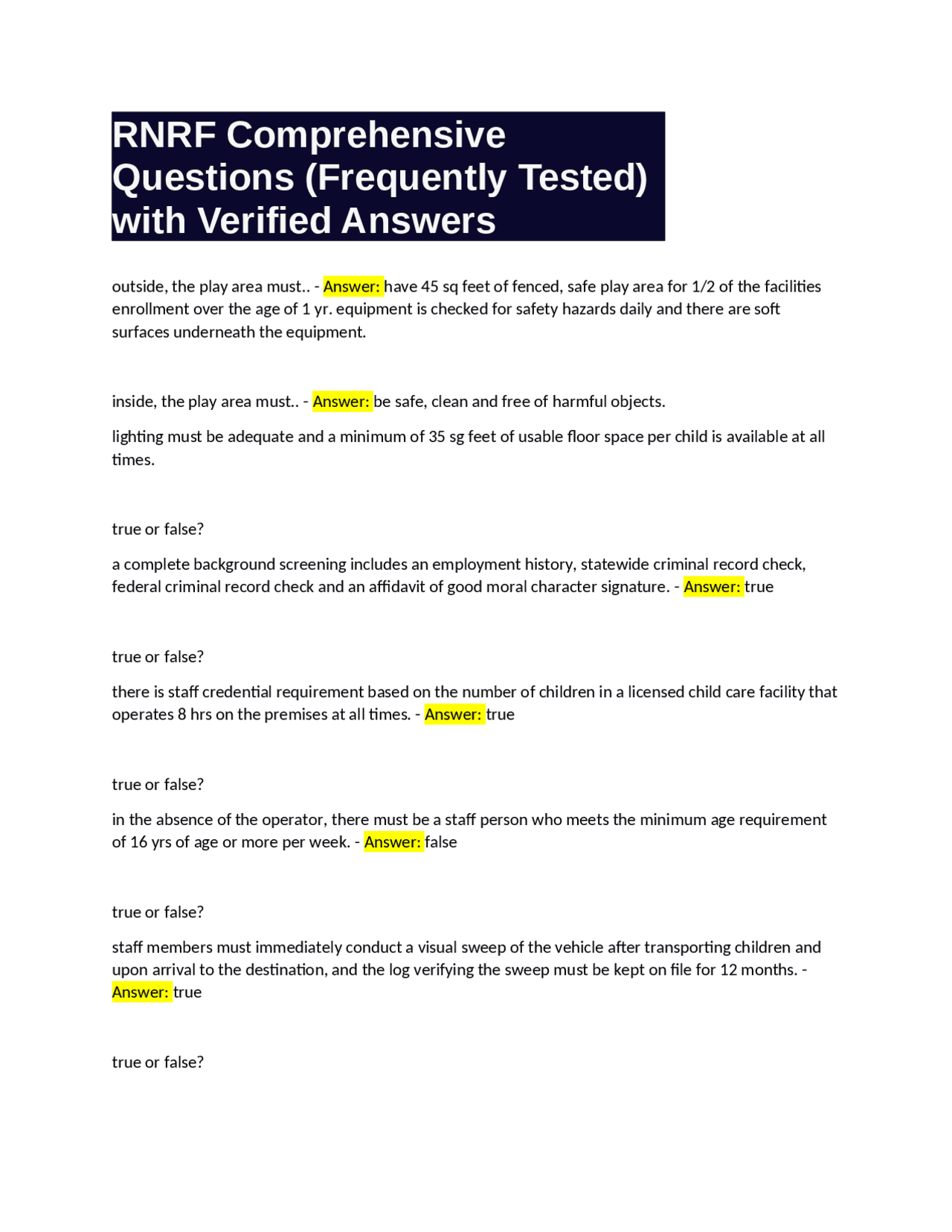 RNRF Comprehensive Questions (Frequently Tested) with Verified Answers ...