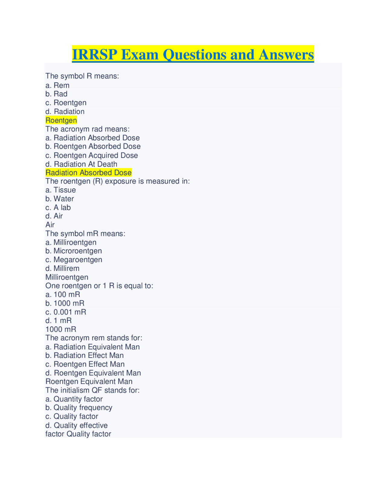 IRRSP Exam Questions and Answers-min.pdf | Exams Nursing | Docsity