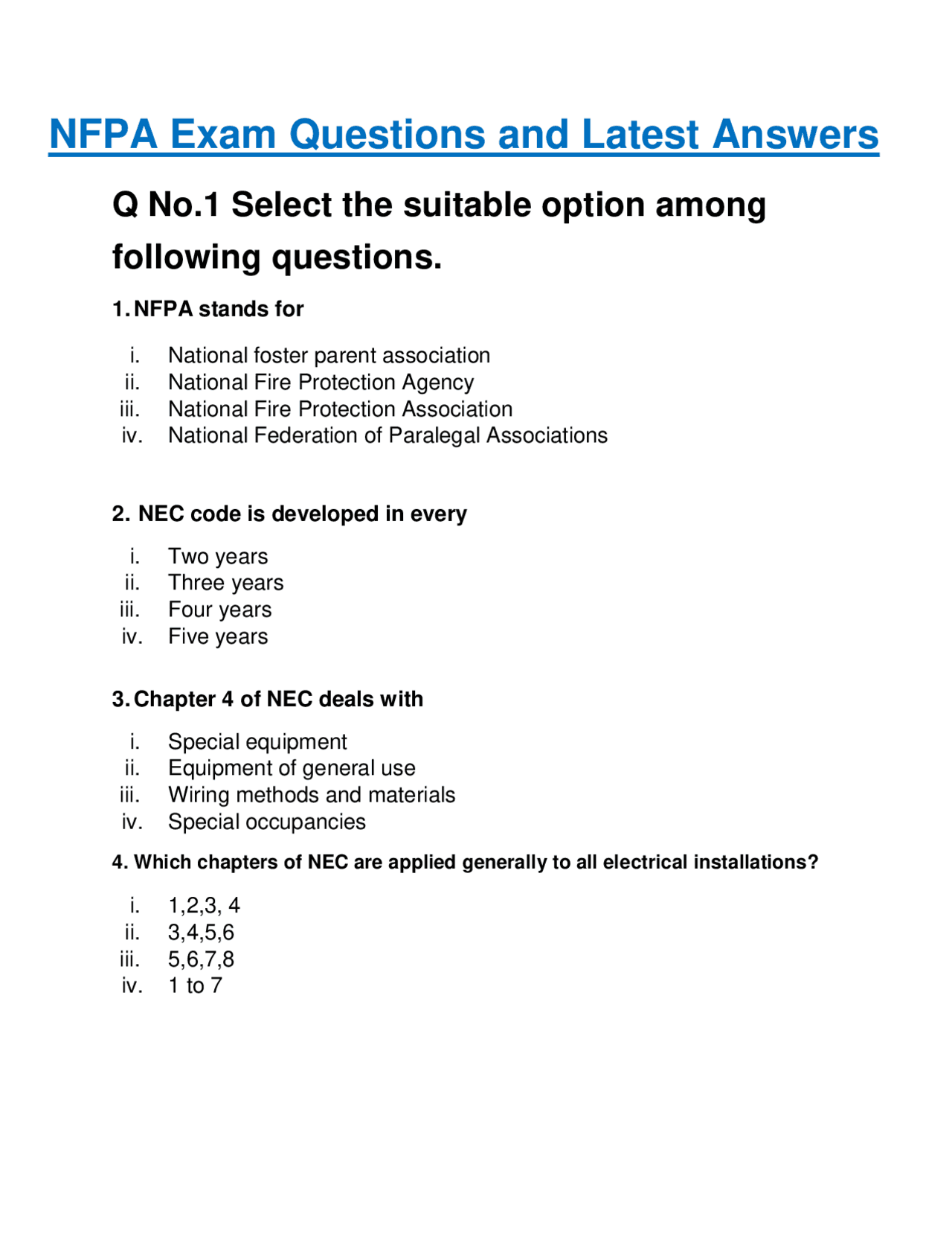 NFPA Exam Questions and Latest Answers-min.pdf | Exams Nursing | Docsity