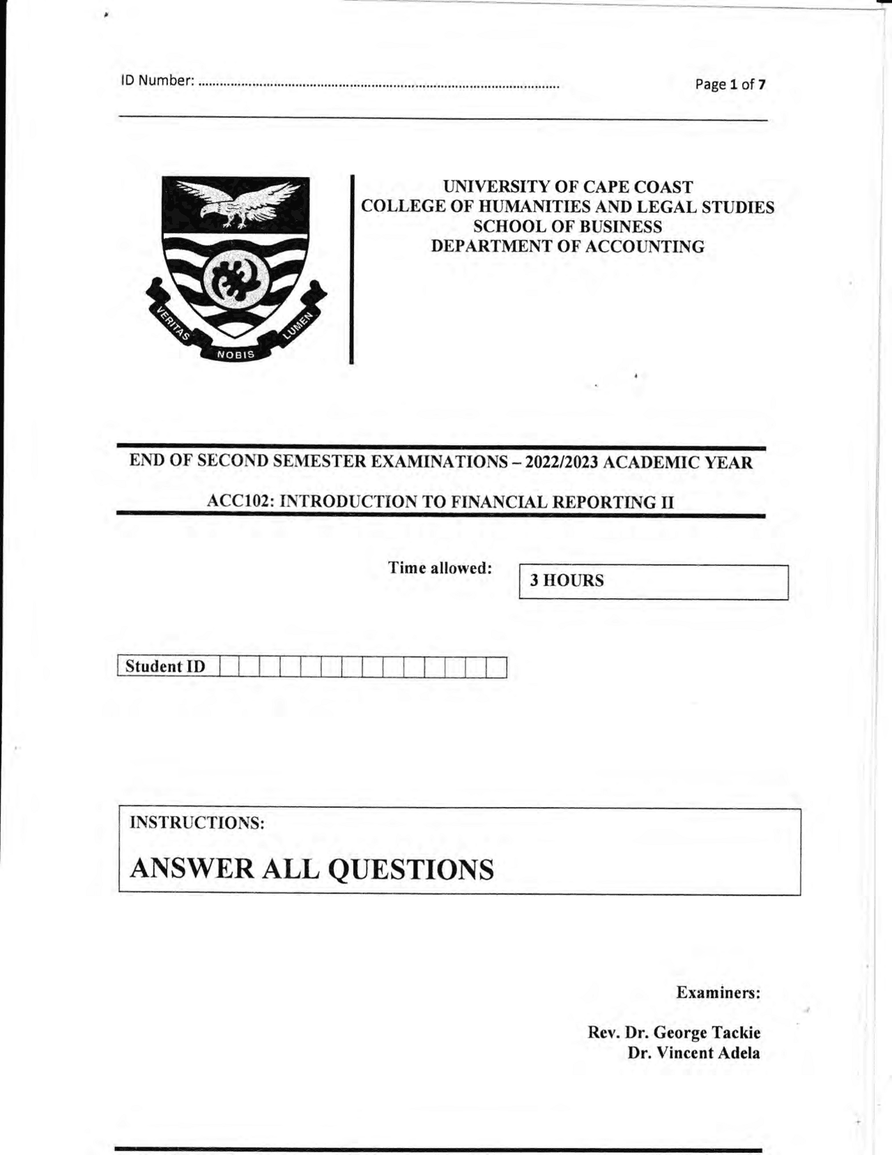 Financial Reporting paper | Slides Accounting | Docsity