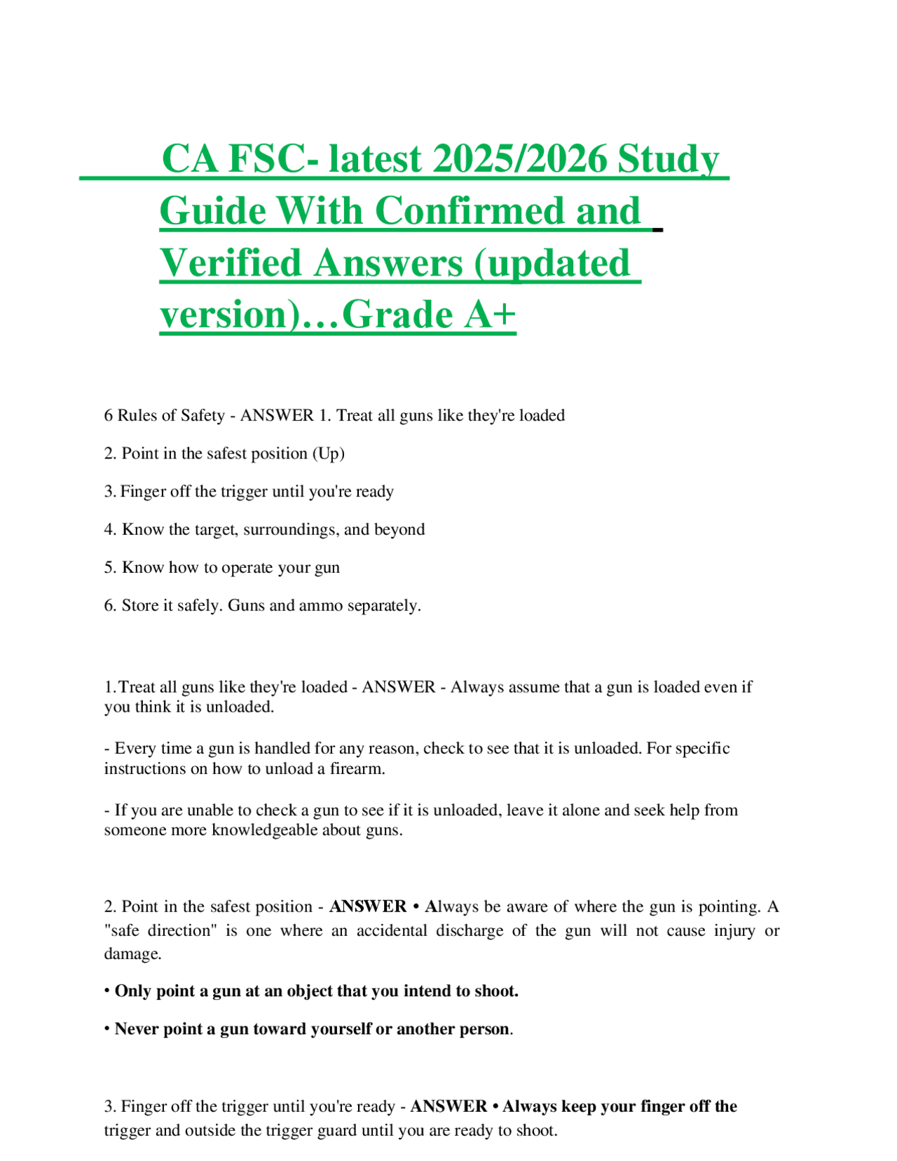 CA FSC- latest 2025/2026 Study Guide With Confirmed and Verified ...