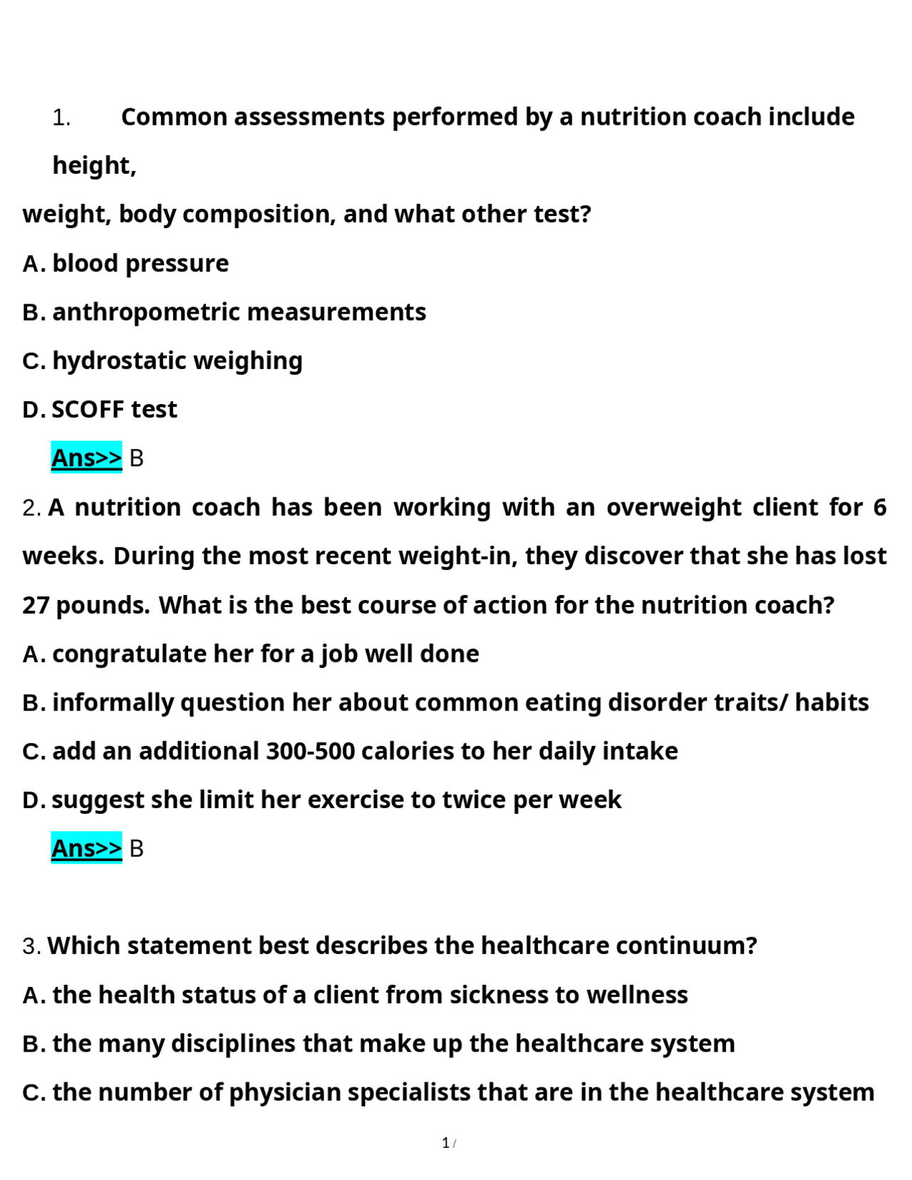NASM Certified Nutrition Coach – Final Exam Review – Latest Qs & Ans ...