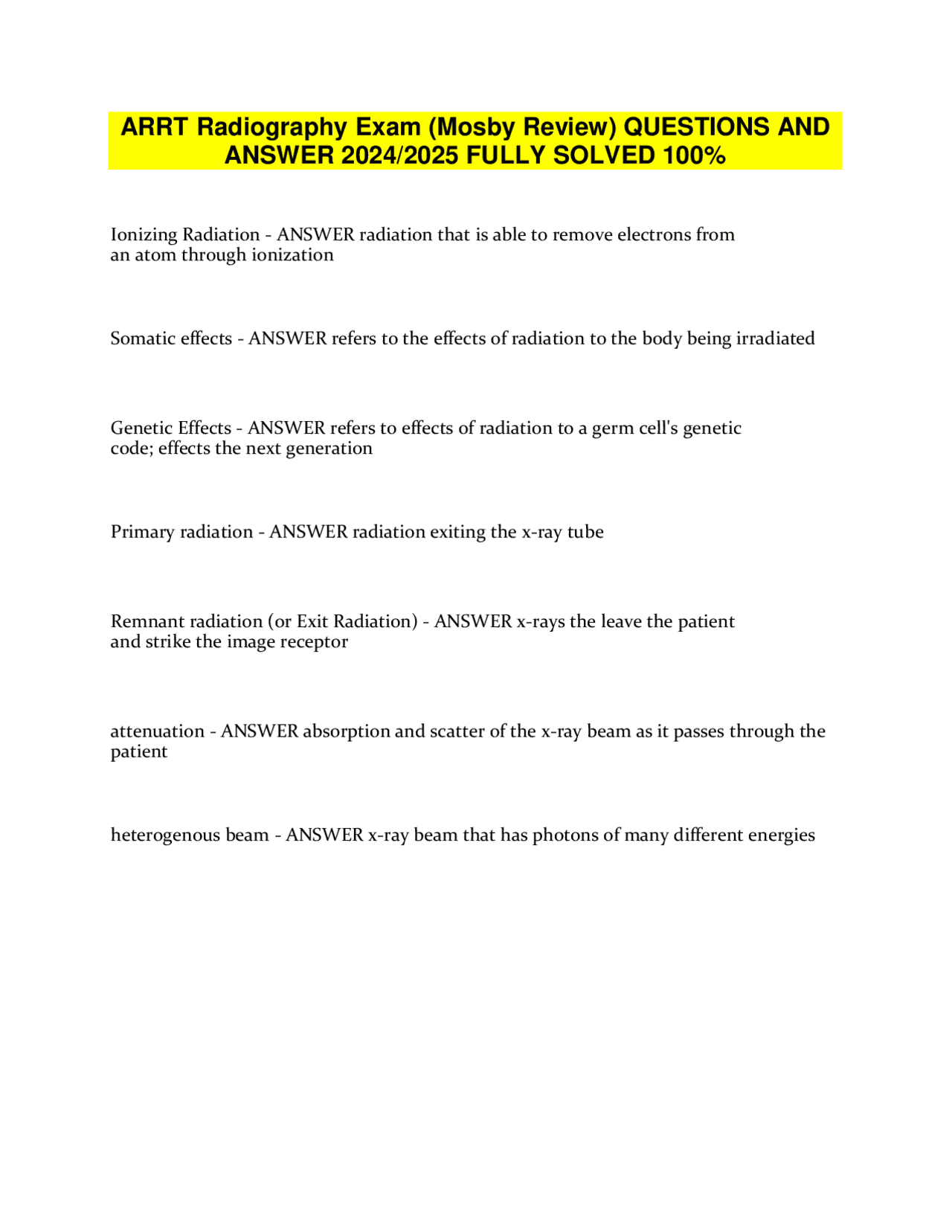ARRT Radiography Exam Review: Radiation Safety and Key Concepts | Exams ...