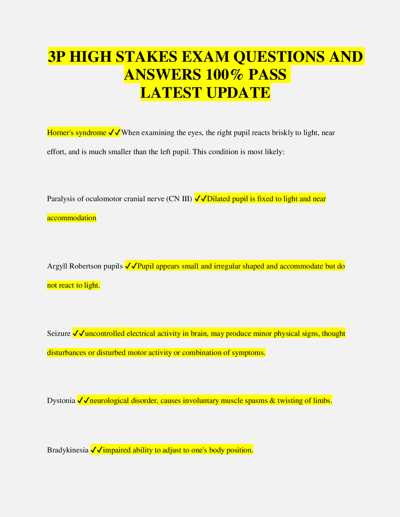 3P High Stakes Exam – Complete Study Guide (100% Pass Guaranteed ...