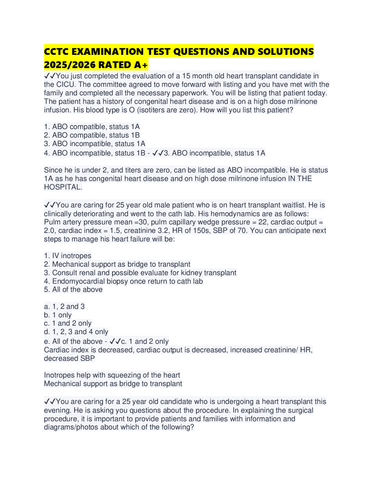 CCTC EXAMINATION TEST QUESTIONS AND SOLUTIONS 2025/2026 RATED A+ ...