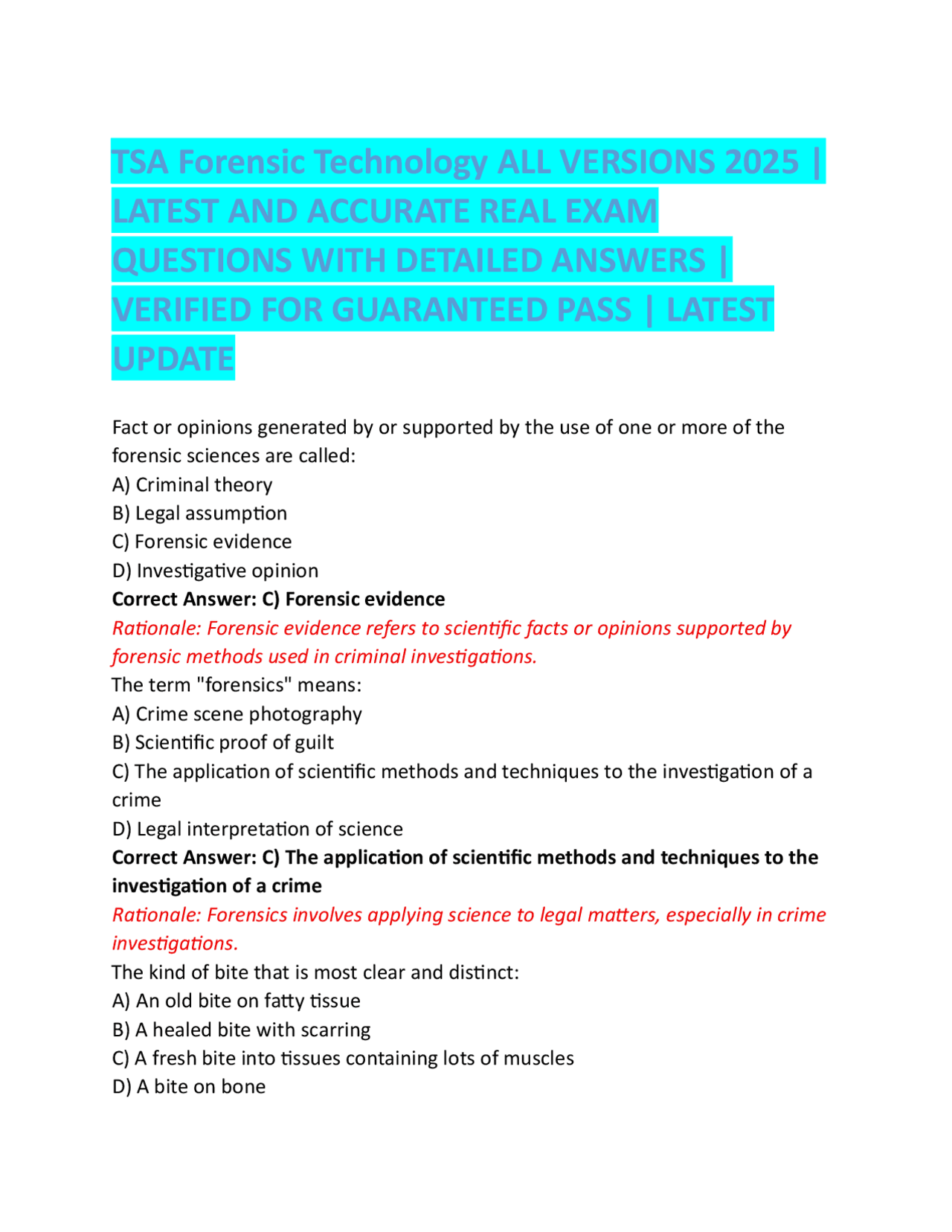 TSA Forensic Technology ALL VERSIONS 2025 | LATEST AND ACCURATE REAL ...