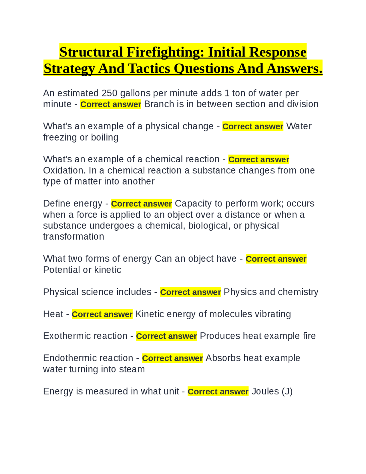 Structural Firefighting: Initial Response Strategy And Tactics ...