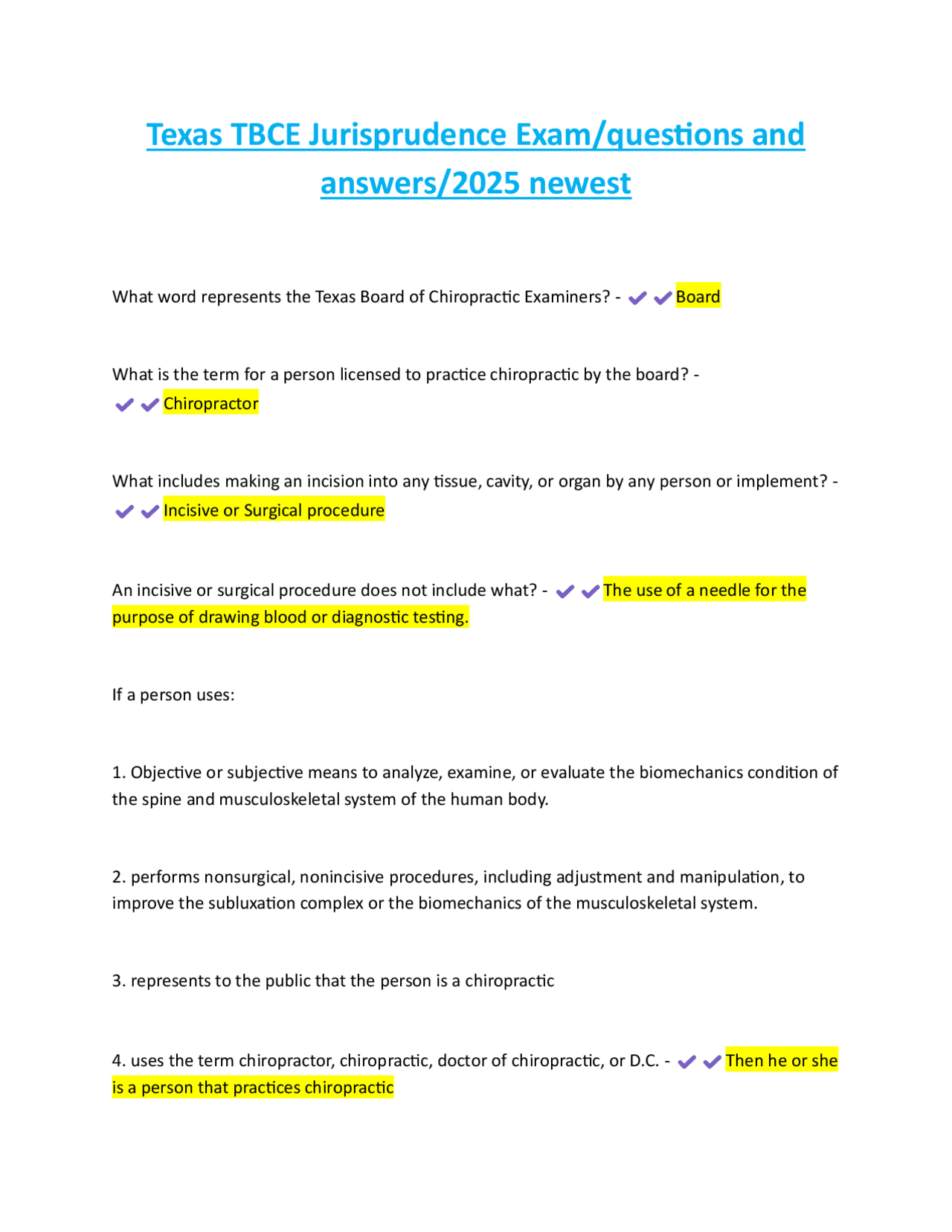 Texas TBCE Jurisprudence Exam/questions and answers/2025 newest | Exams ...