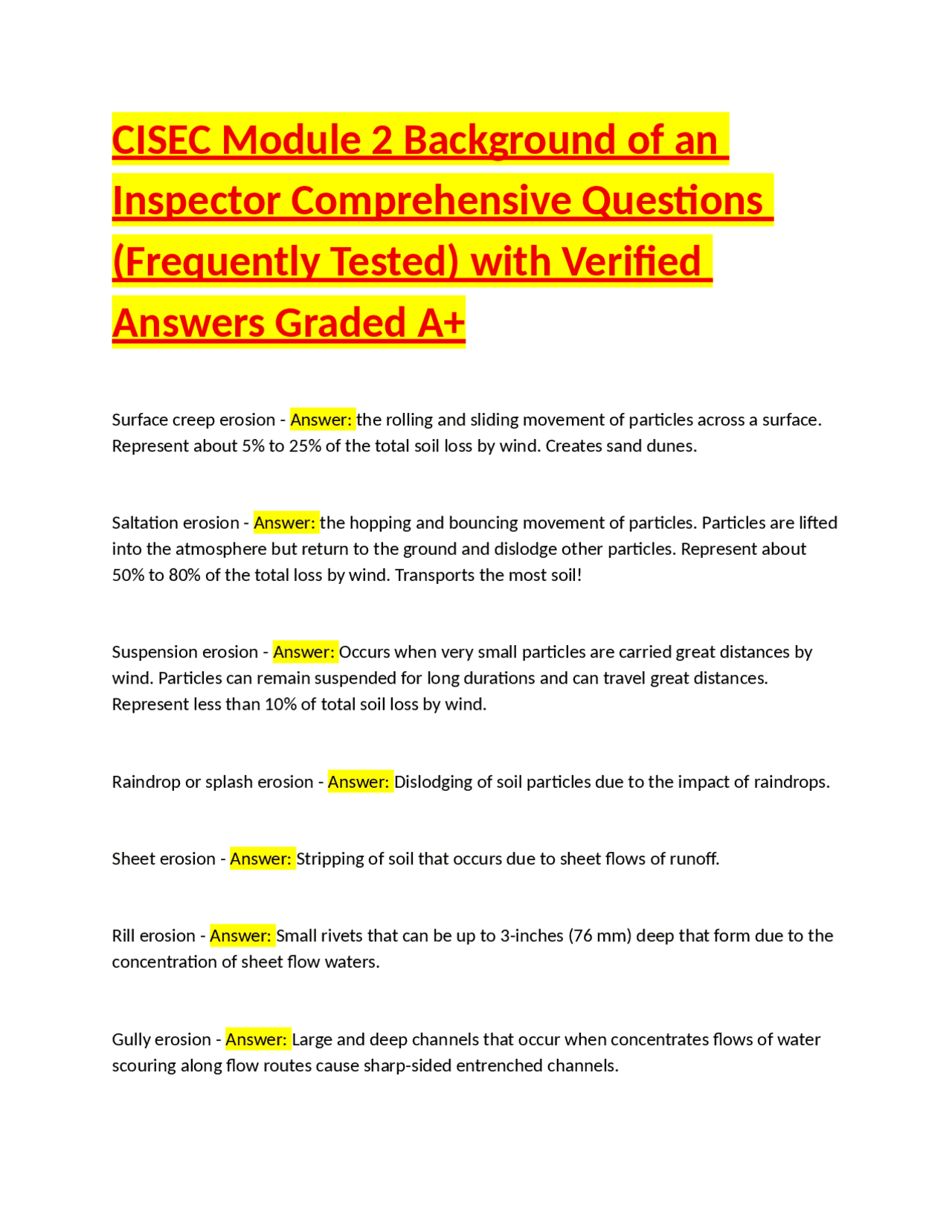 CISEC Module 2 Background of an Inspector Comprehensive Questions ...
