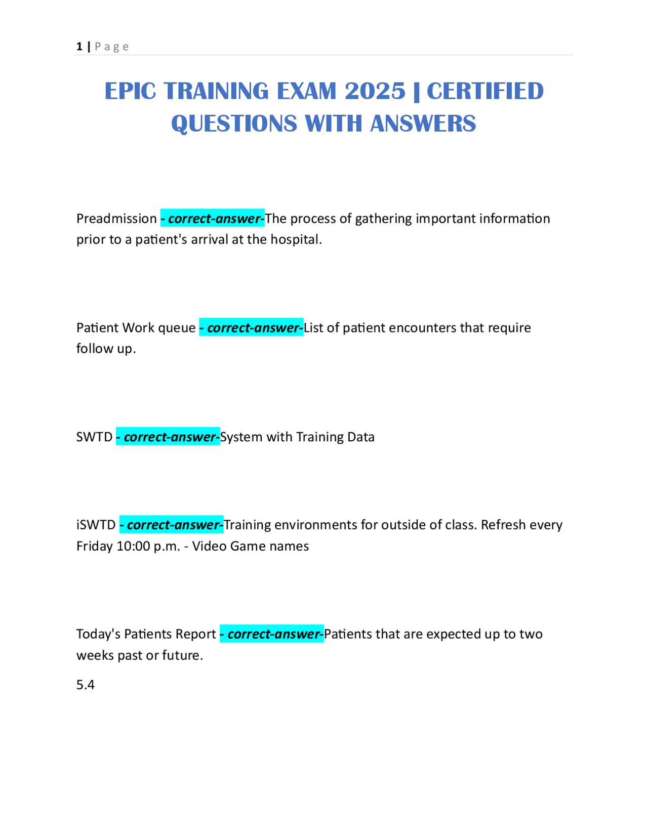 Epic System Training Exam Q&A: 2025 Certification Guide | Exams Nursing ...