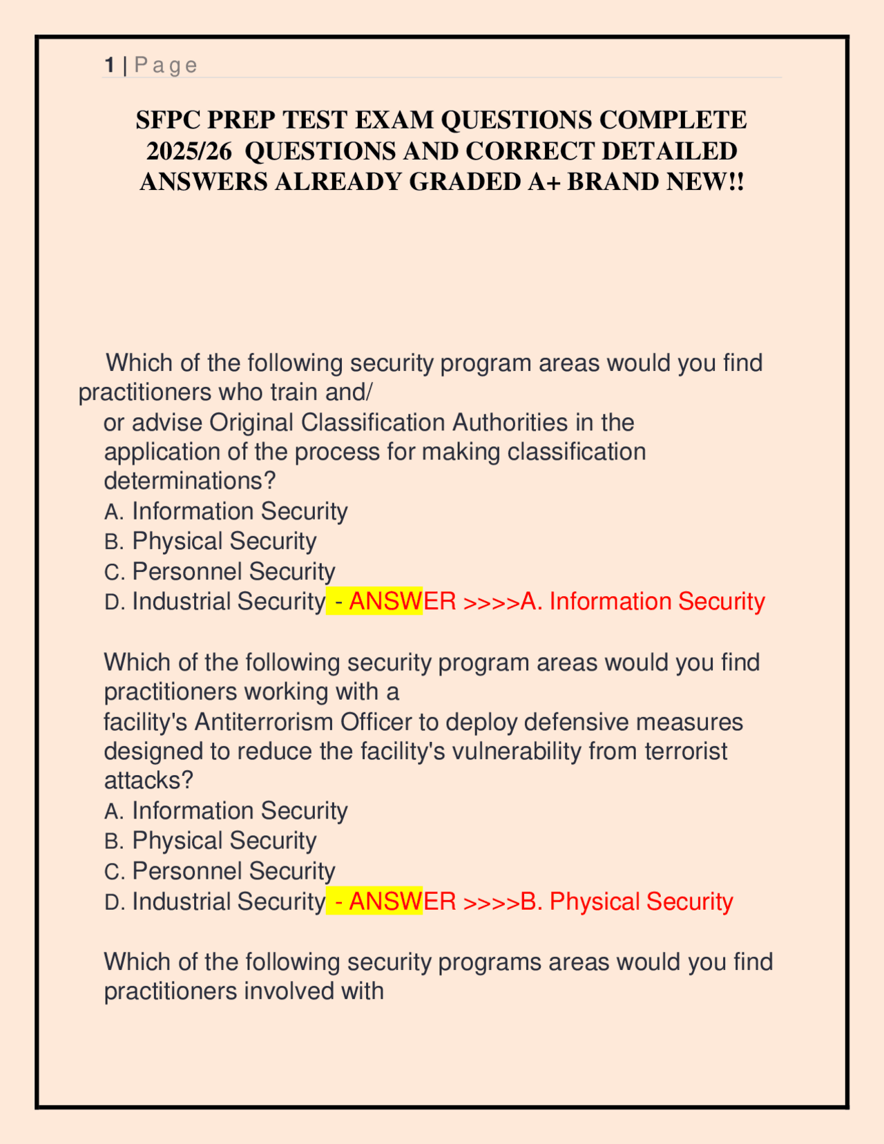 SFPC PREP TEST EXAM QUESTIONS COMPLETE 2025/26 QUESTIONS AND CORRECT ...