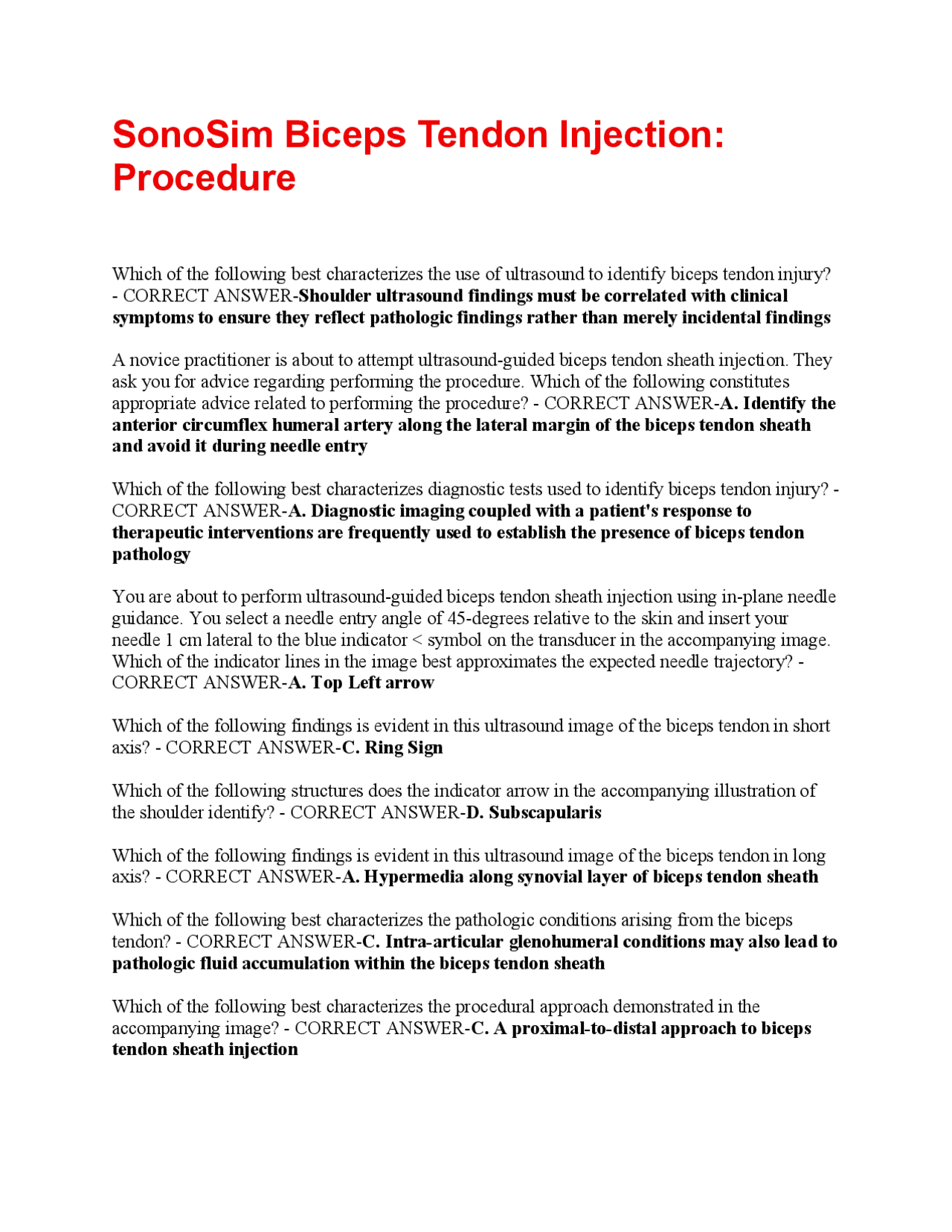 Ultrasound-Guided Biceps Tendon Injection: Q&A Guide | Exams Advanced ...