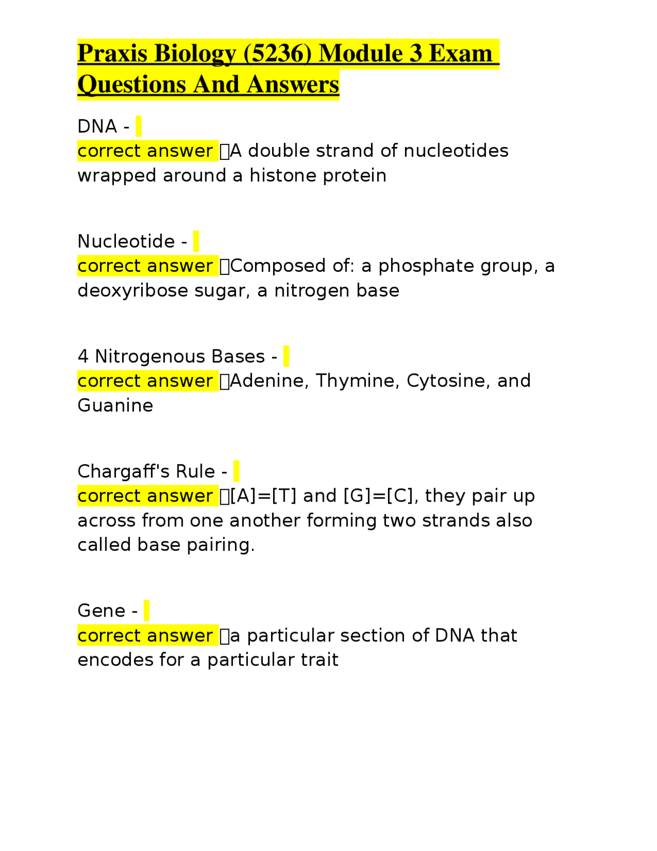 Praxis Biology Exam Prep: DNA, RNA, and Genetics Q&A | Exams Biology ...