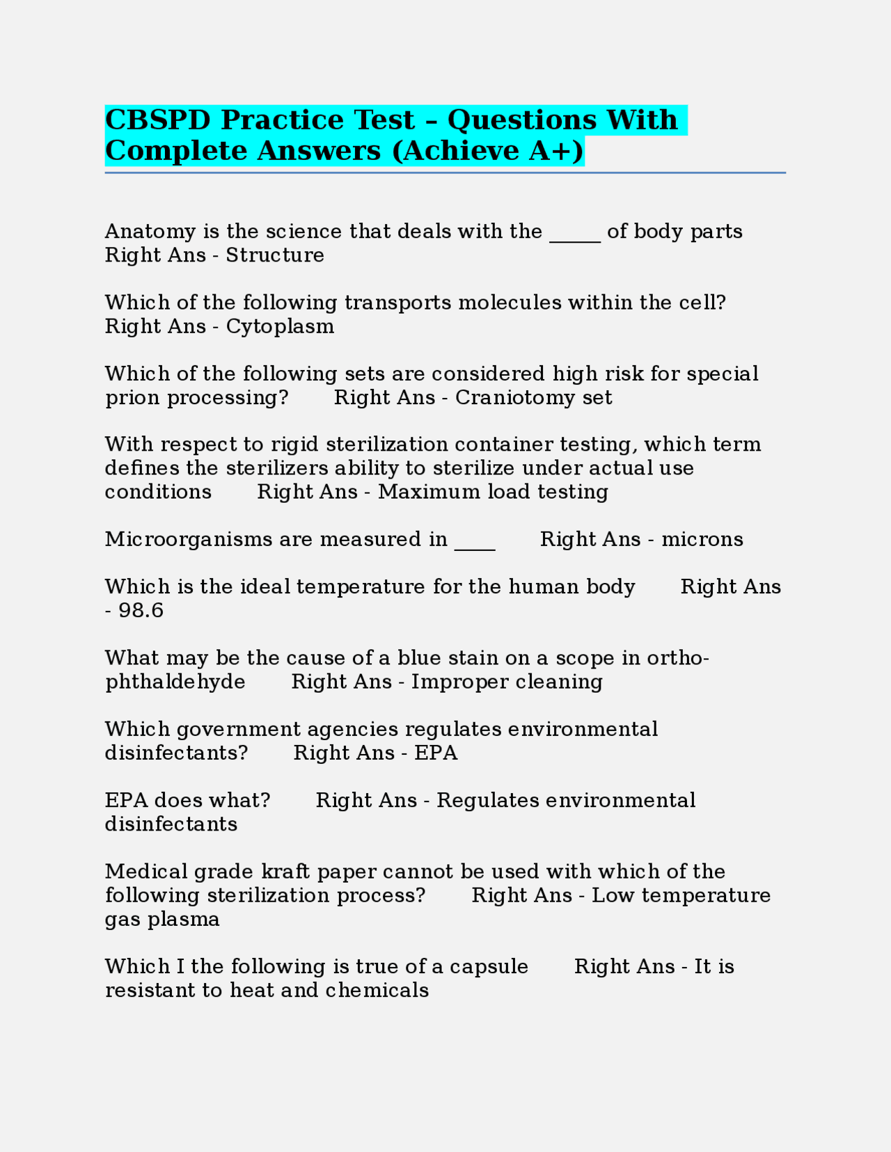 CBSPD Practice Test – Questions With Complete Answers (Achieve A+ ...