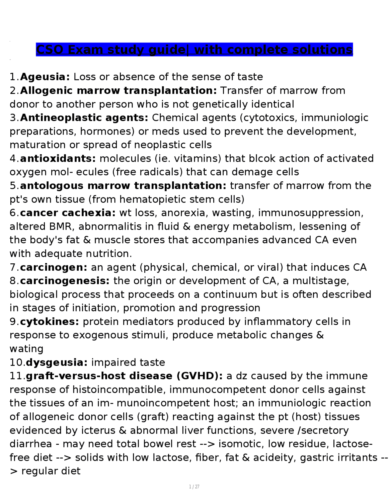 CSO Exam Study Guide (2025) | Certified Specialist in Oncology ...