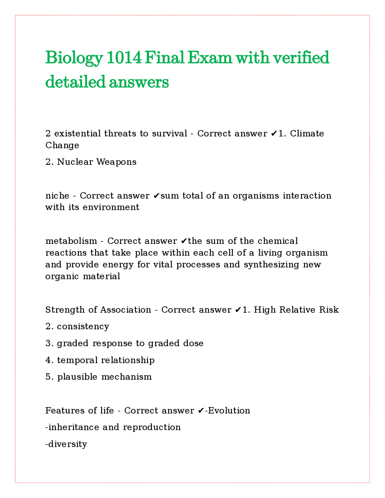Biology Final Exam Review: Key Concepts and Definitions | Exams Biology ...