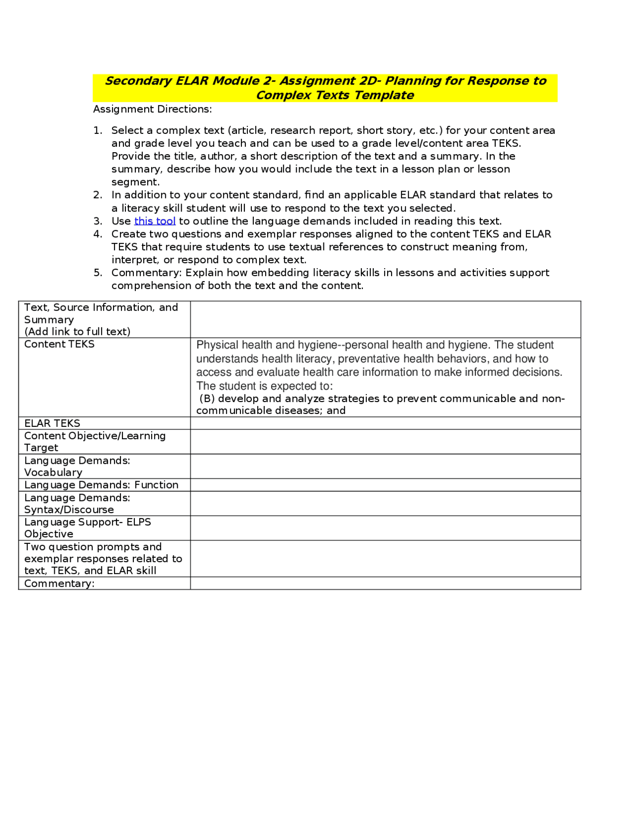Central Focus: (Big picture goal of learning segment; the conceptual ...