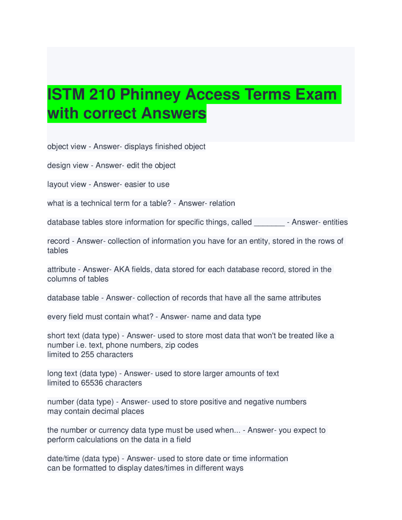Microsoft Access Exam Prep: Key Terms and Concepts | Exams Advanced ...