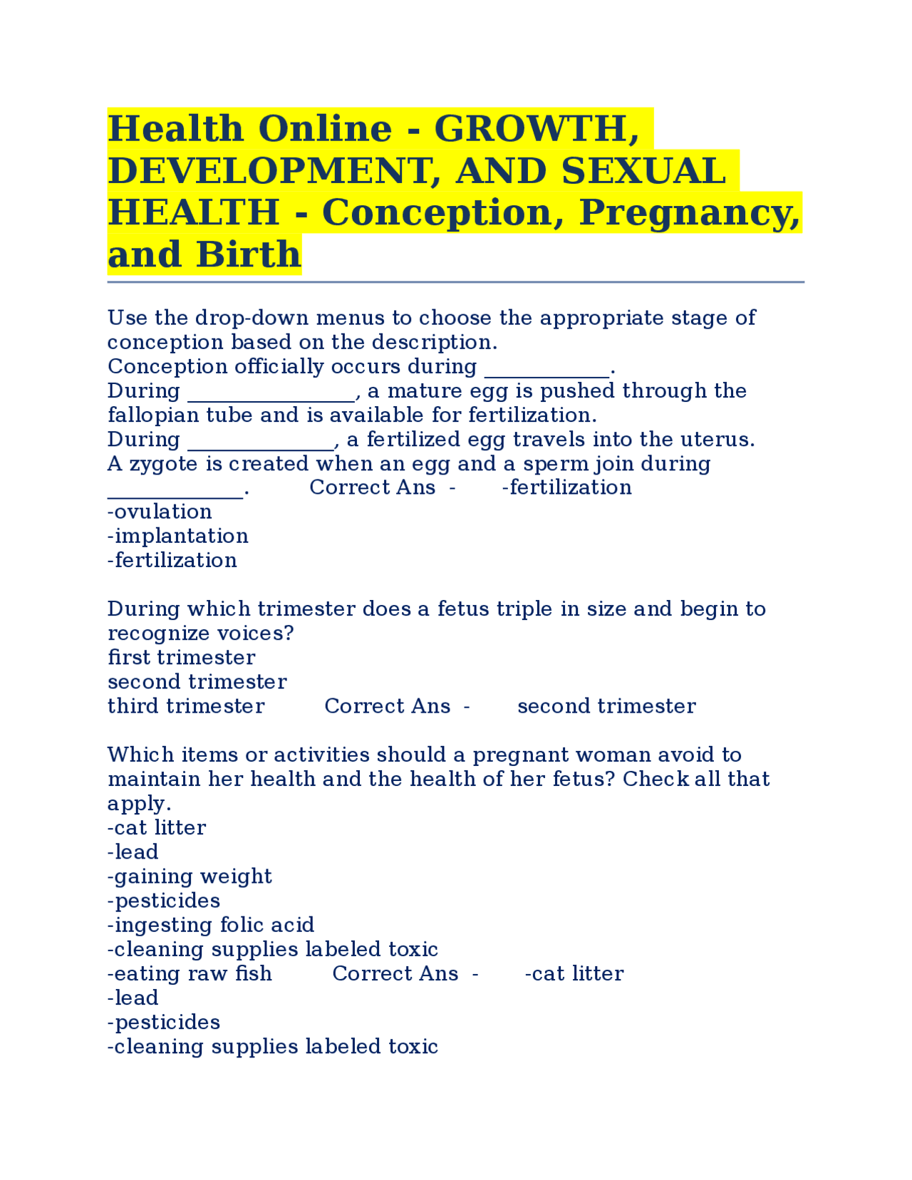 Conception, Pregnancy, and Birth: A Comprehensive Guide | Exams Public ...