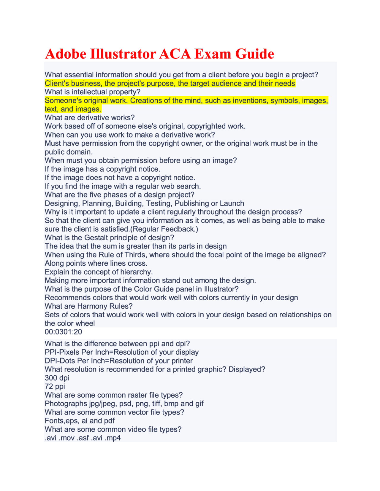 ADOBE ILLUSTRATOR ACA EXAM WITH COMPLETE QUESTIONS AND CORRECT VERIFIED ...
