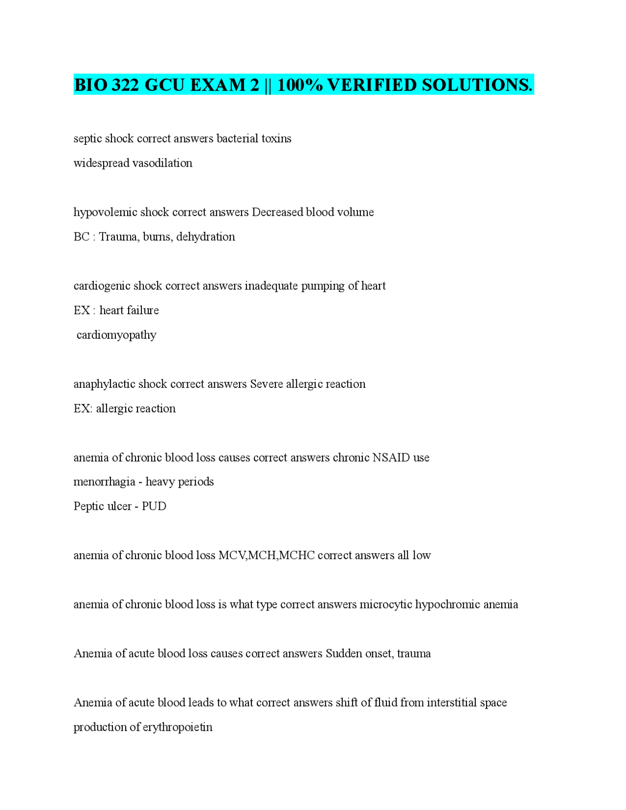 BUNDLE FOR BIO 322 GCU EXAM 1,2,3 &FINAL EXAM PREP 2025 2026 COMPLETE ...