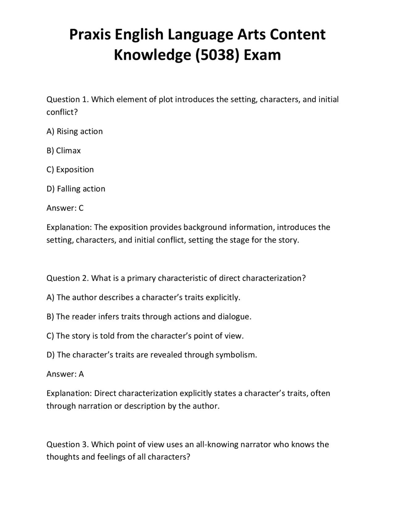 Praxis English Language Arts Content Knowledge (5038) Exam | Exams ...