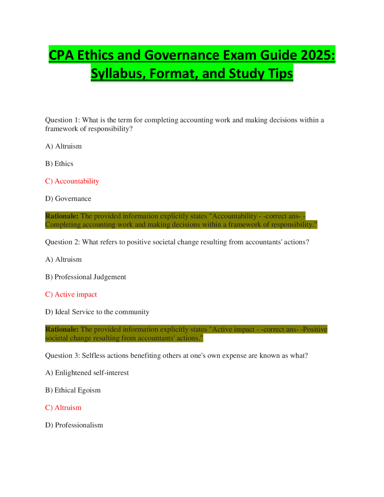 CPA Ethics and Governance Exam Guide 2025: Syllabus, Format, and Study ...