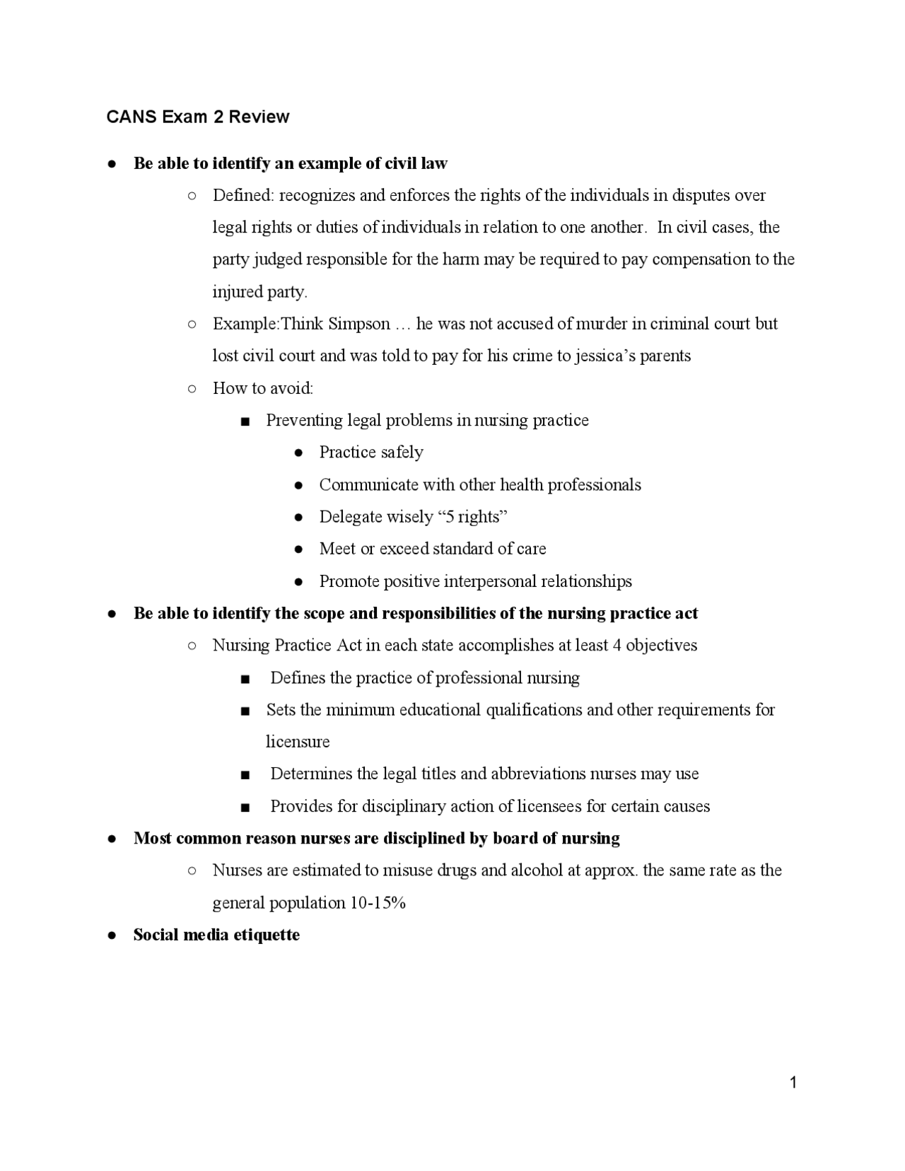 CANS Exam 2 – Complete Study Guide 2025/2026 | Exams Nursing | Docsity