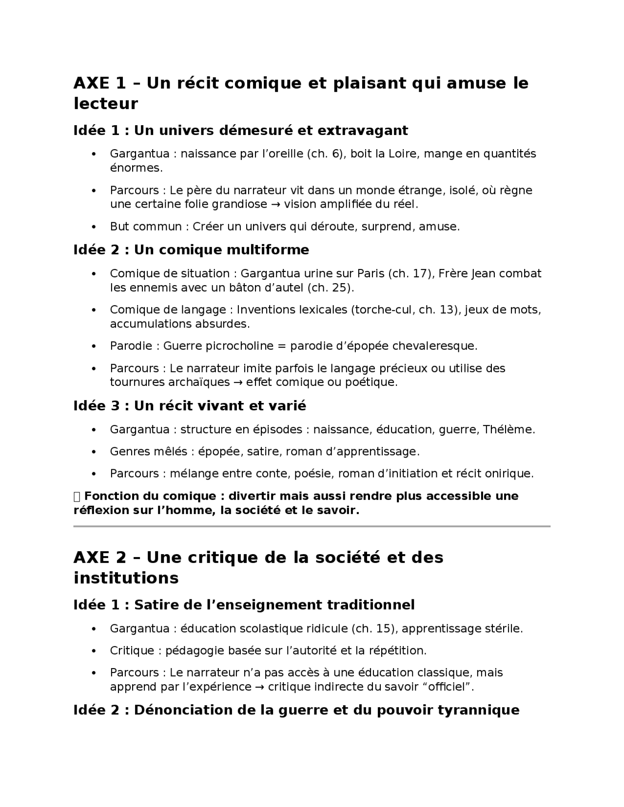 Fiche de revision de dissertation pour Gargantua | Essays (high school ...