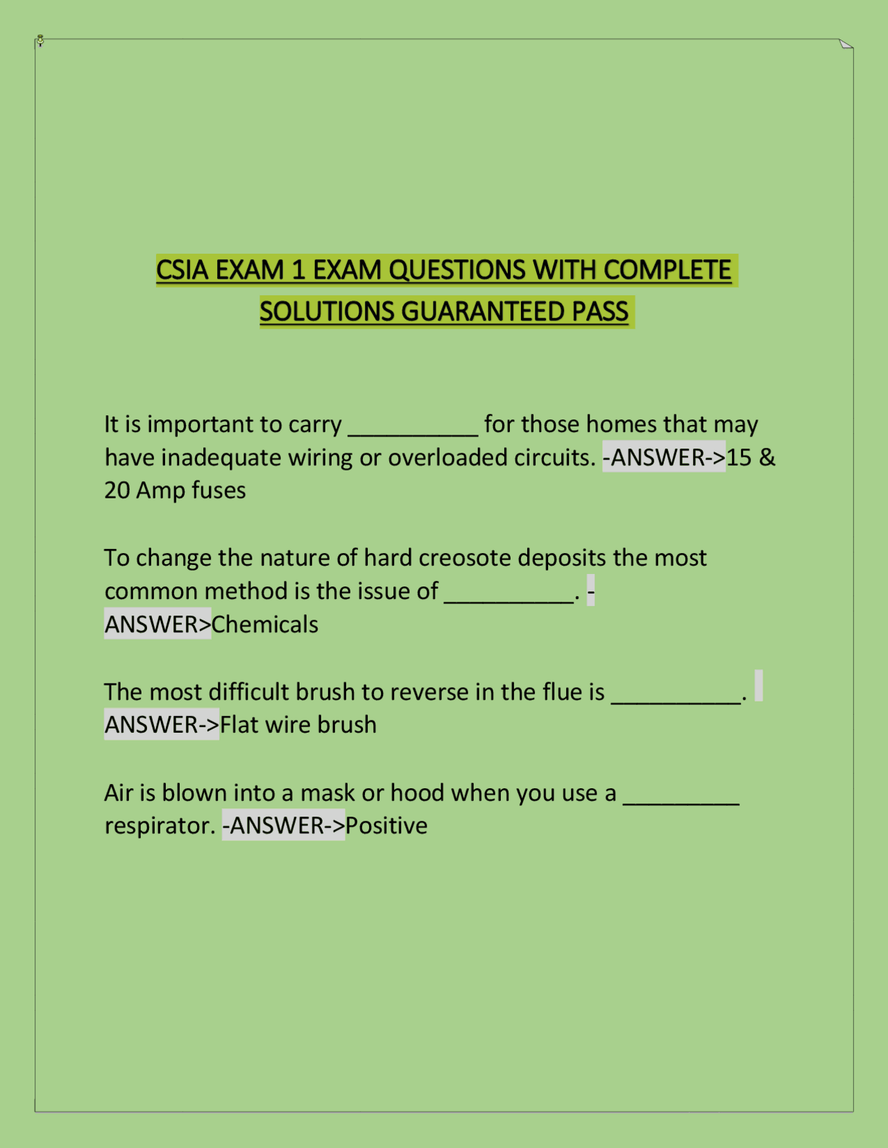 CSIA EXAM 1 EXAM QUESTIONS WITH COMPLETE SOLUTIONS GUARANTEED PASS ...