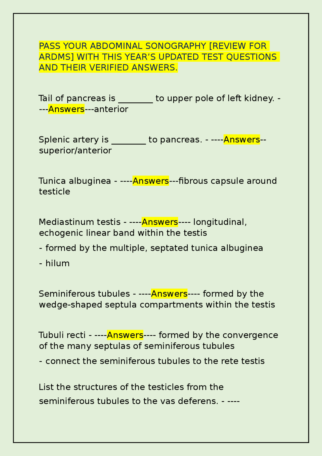 PASS YOUR ABDOMINAL SONOGRAPHY [REVIEW FOR ARDMS] WITH THIS YEAR’S ...