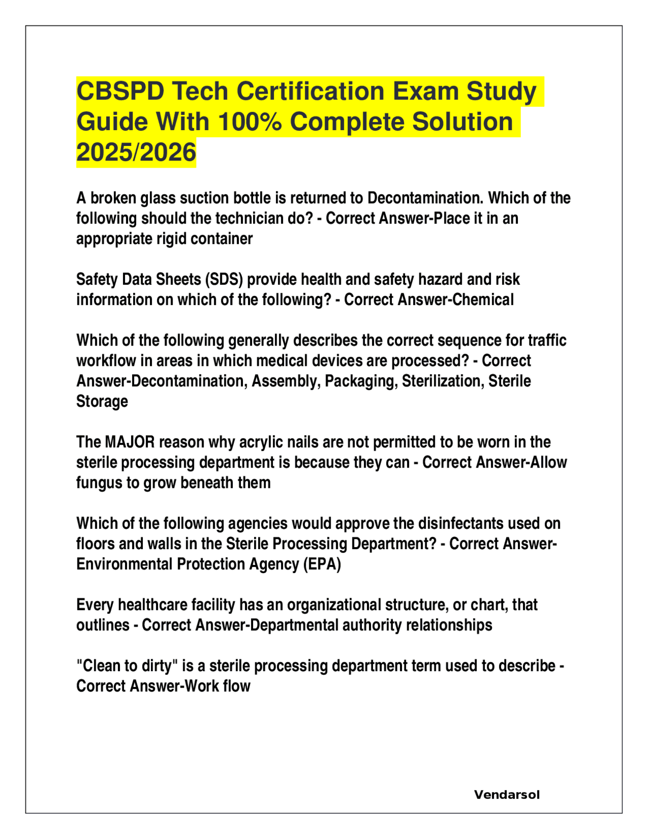 CBSPD Tech Certification Exam Study Guide With 100% Complete Solution ...