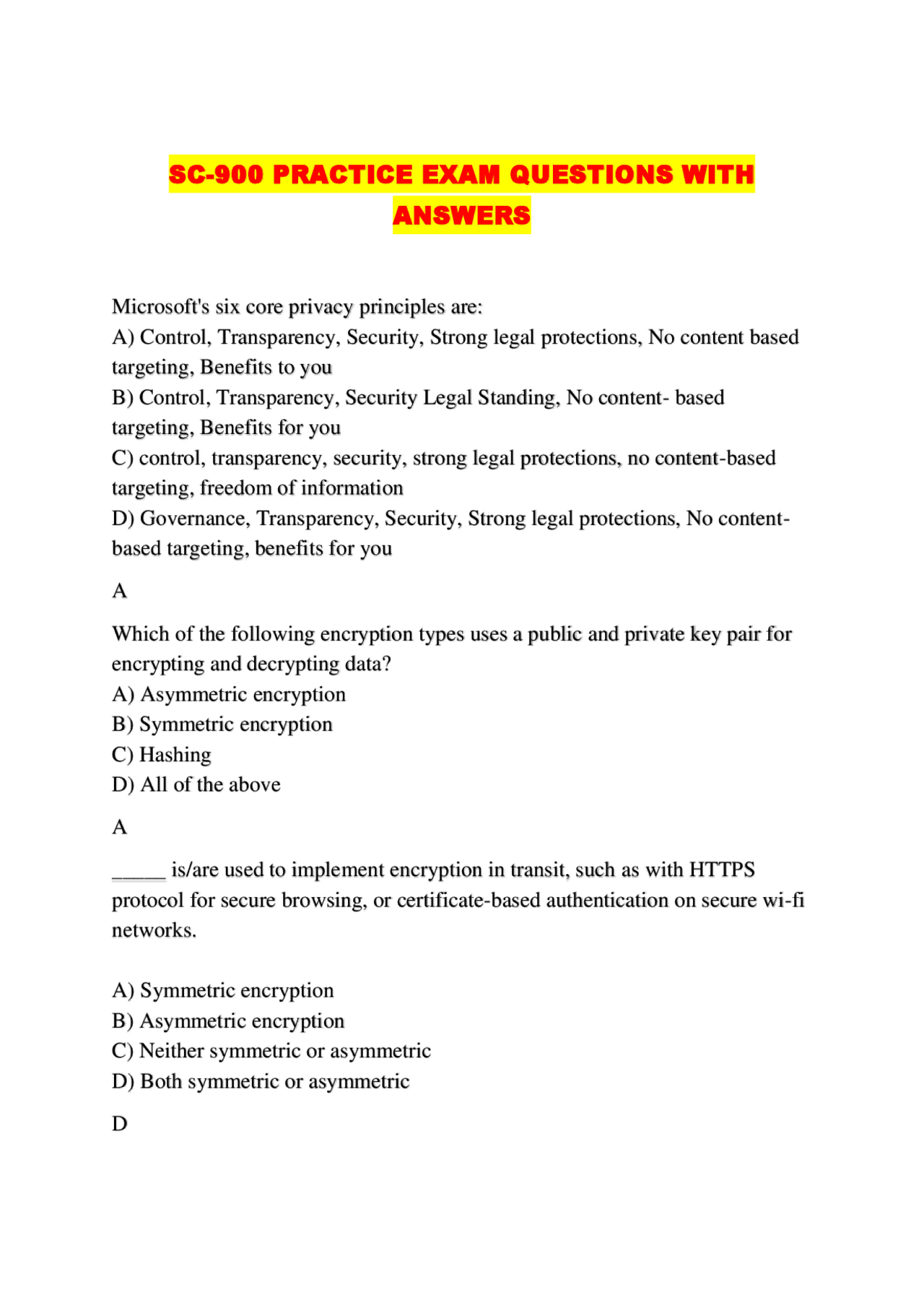 SC-900 Microsoft Security, Compliance, and Identity Fundamentals ...