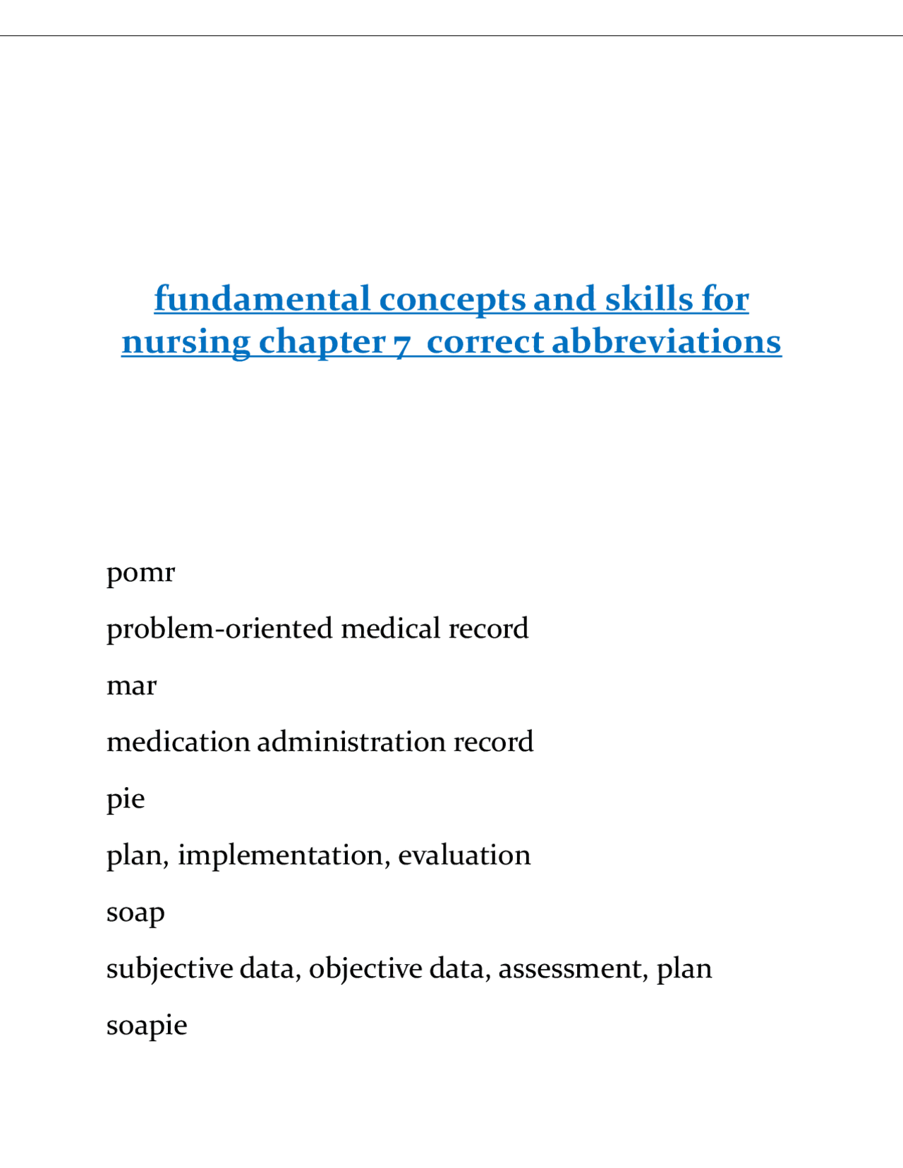 Nursing Documentation: Charting Methods and Legal Aspects | Exams ...