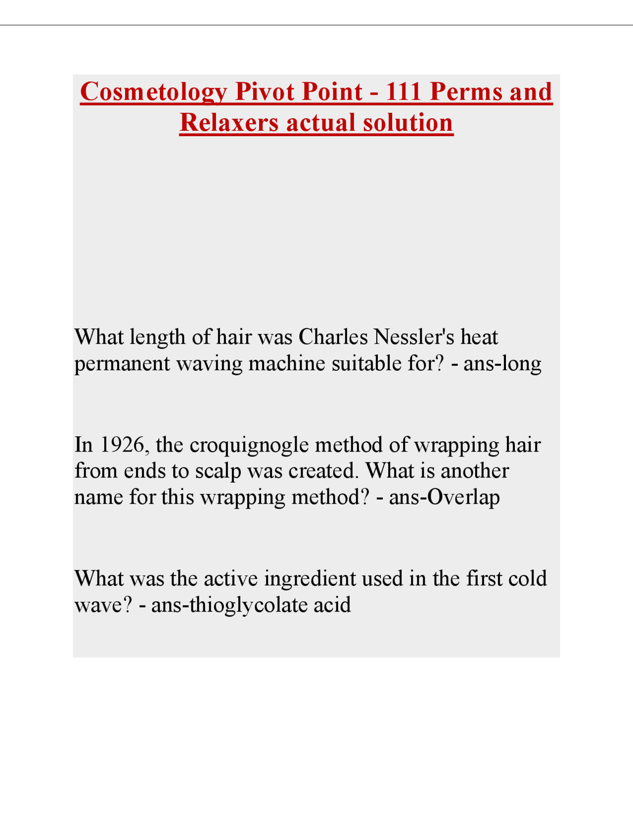Cosmetology Pivot Point - 111 Perms and Relaxers actual solution.pdf ...