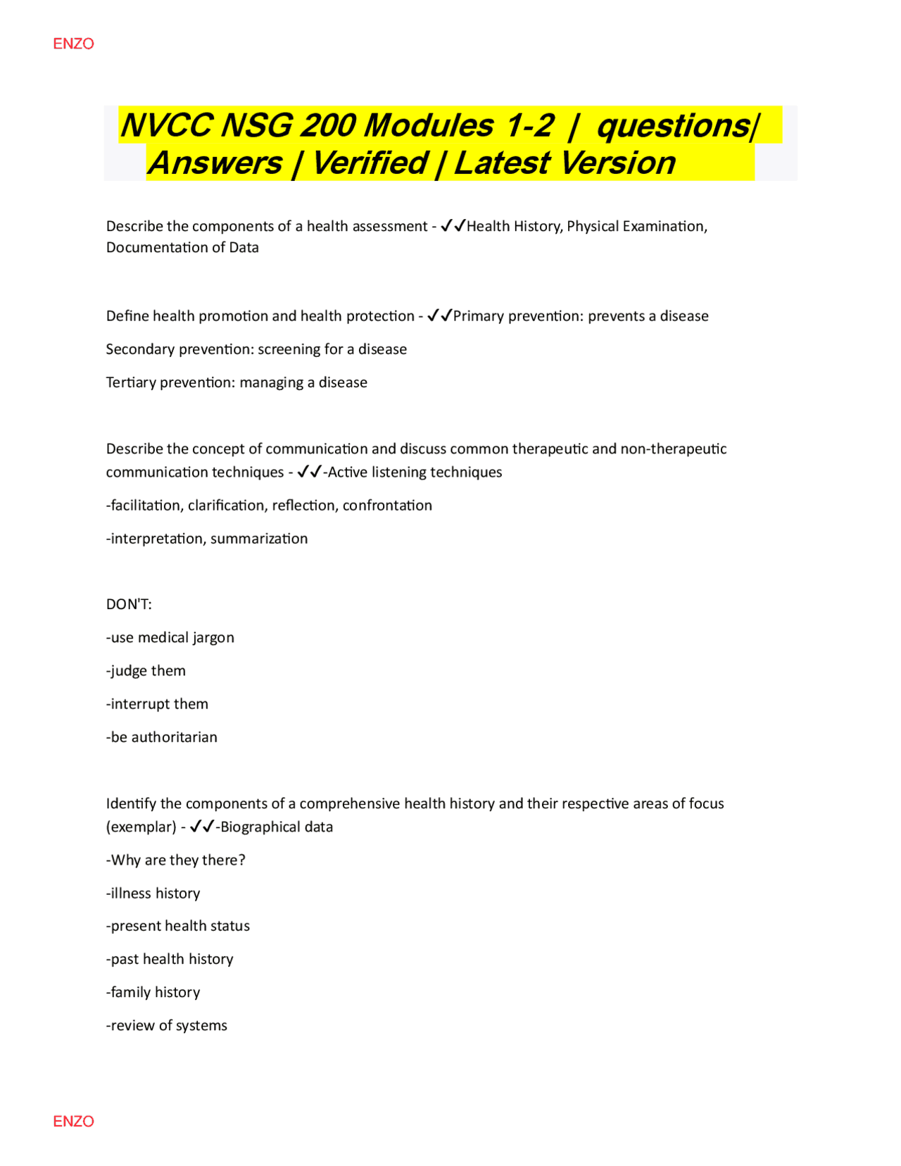 NVCC NSG 200 Modules 1–2 | Questions & Answers | Verified | Latest ...