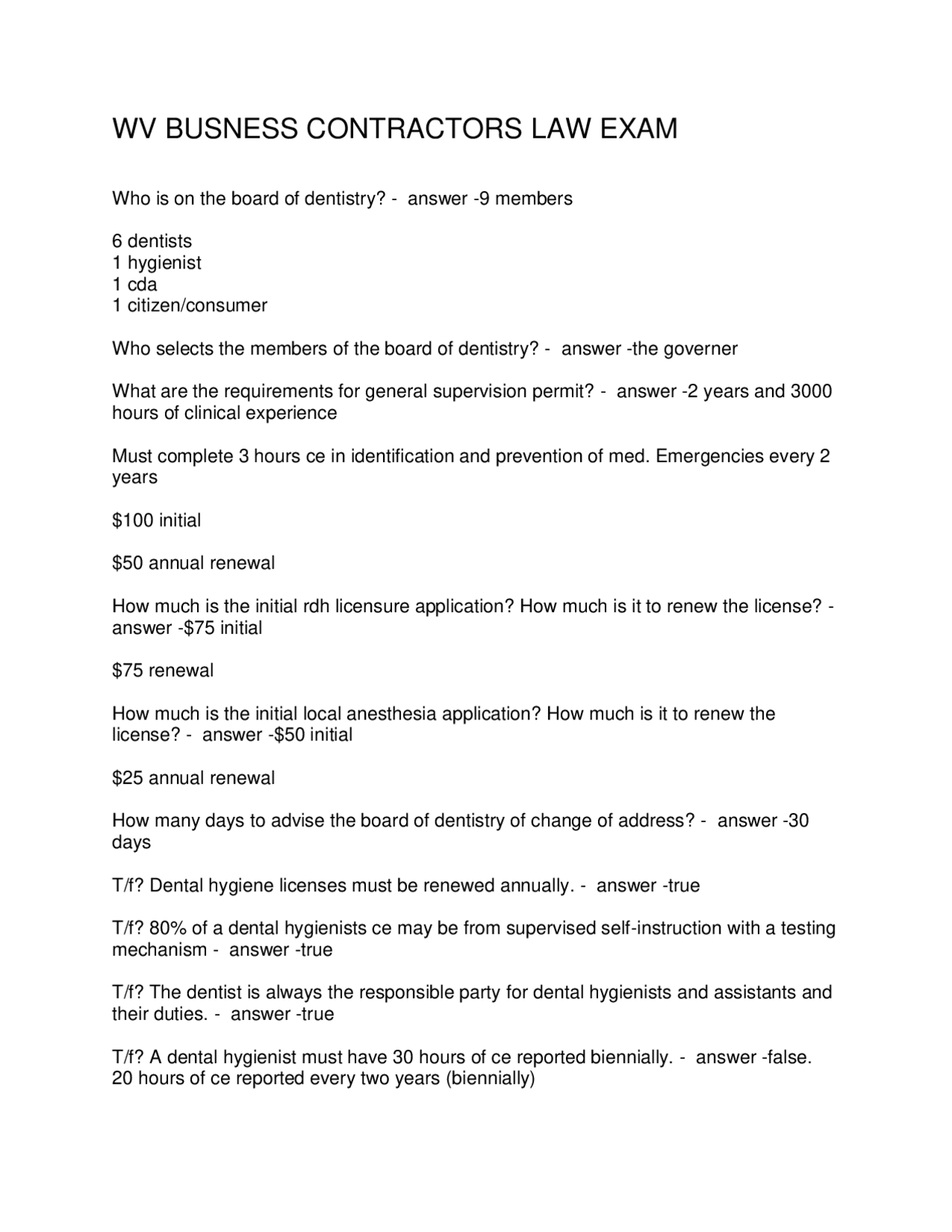 WV Law Exam Prep: Key Legal Questions and Answers | Exams Social ...
