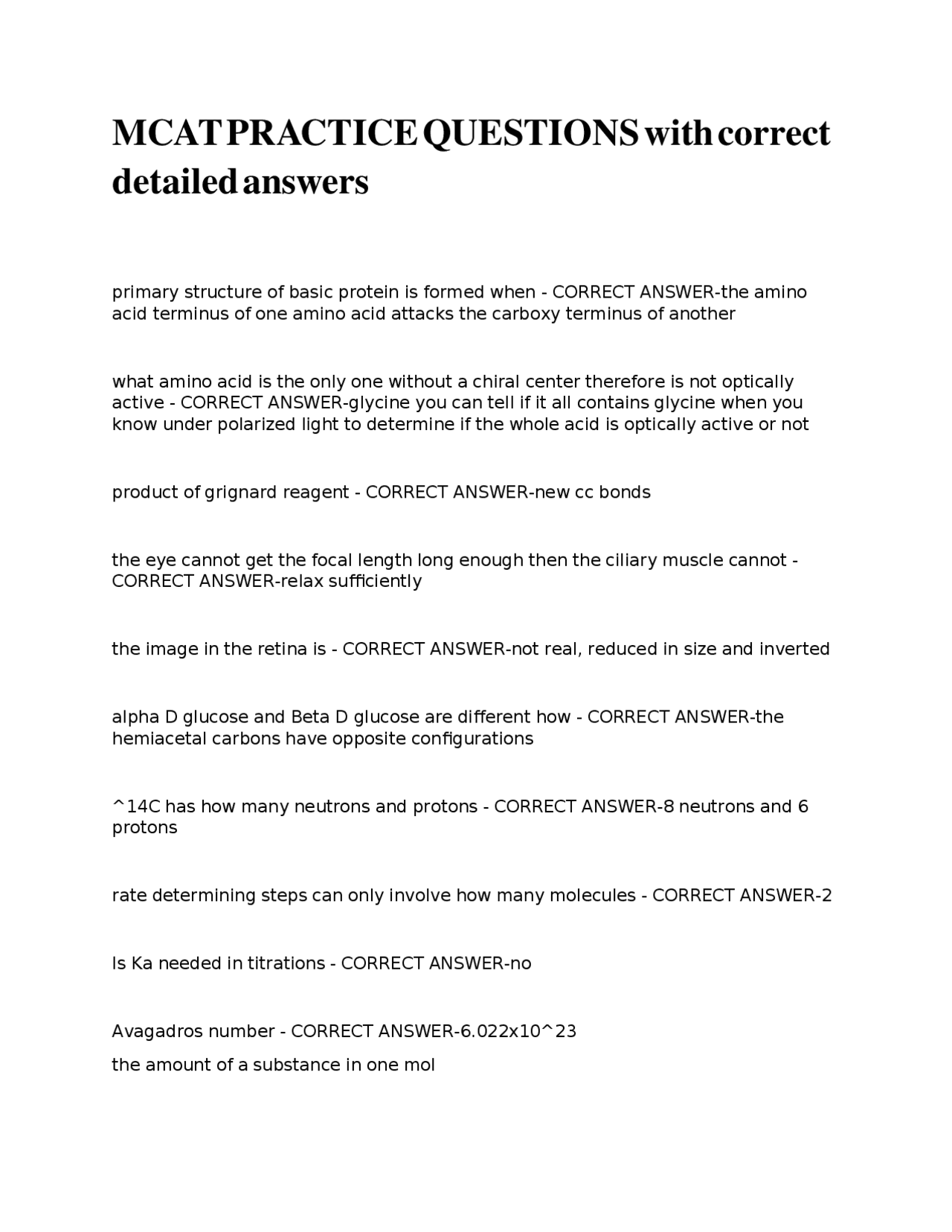 MCAT Practice Questions with Detailed Answers | Exams Sales Management ...