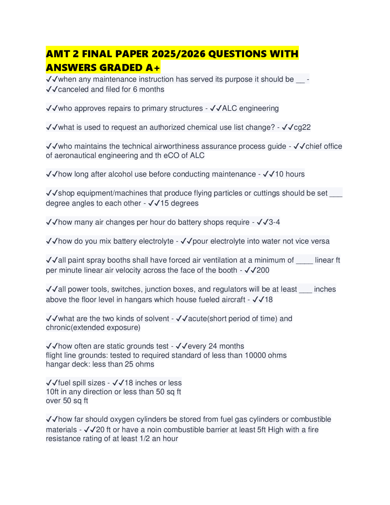 AMT 2 FINAL PAPER 2025/2026 QUESTIONS WITH ANSWERS GRADED A+ | Exams ...