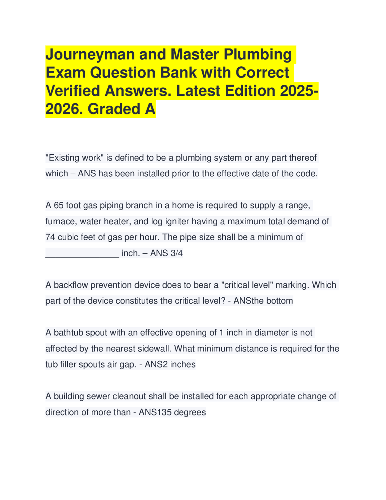 Plumbing Exam Question Bank: Journeyman and Master Prep 2025-2026 ...