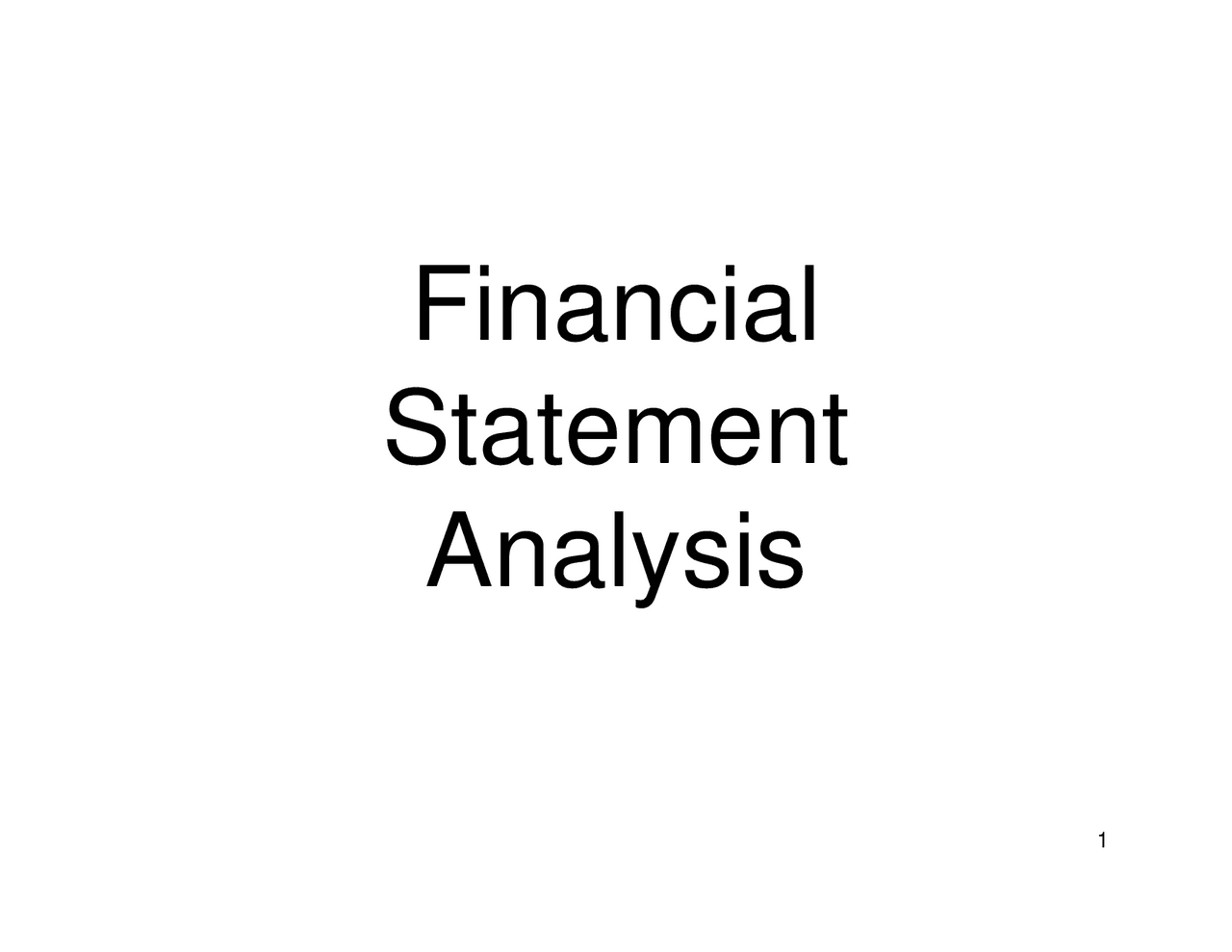 Financial Statement Analysis | Cheat Sheet Financial Accounting | Docsity