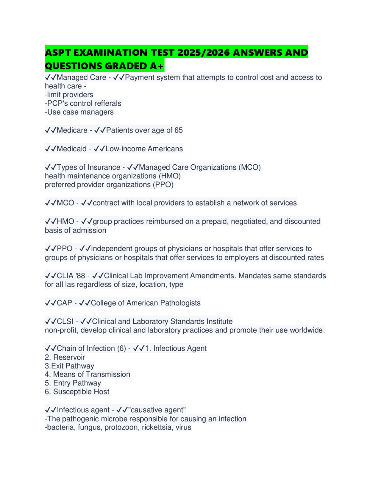 ASPT EXAMINATION TEST 2025/2026 ANSWERS AND QUESTIONS GRADED A+ | Exams ...