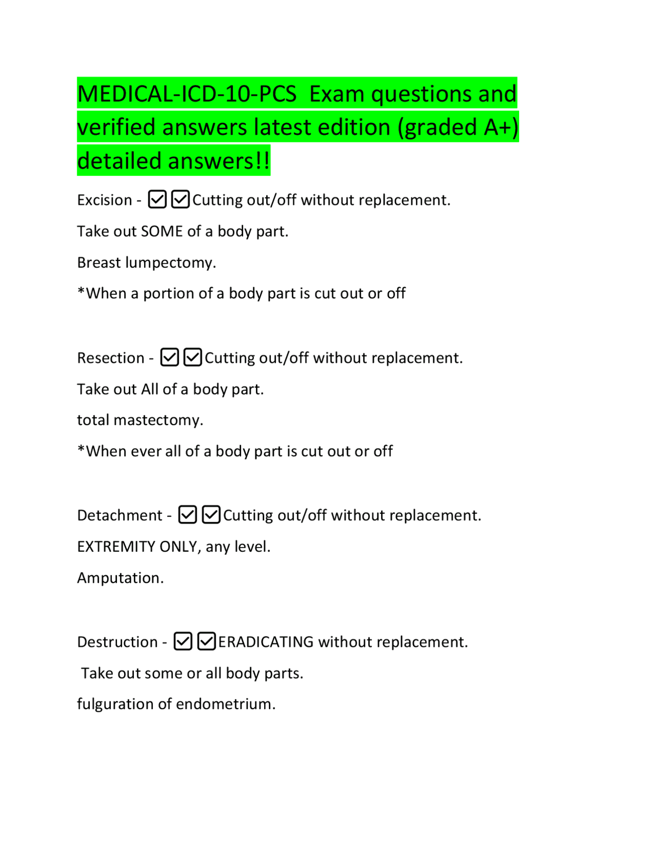 ICD-10-PCS Exam Questions and Answers: A Comprehensive Guide | Exams ...