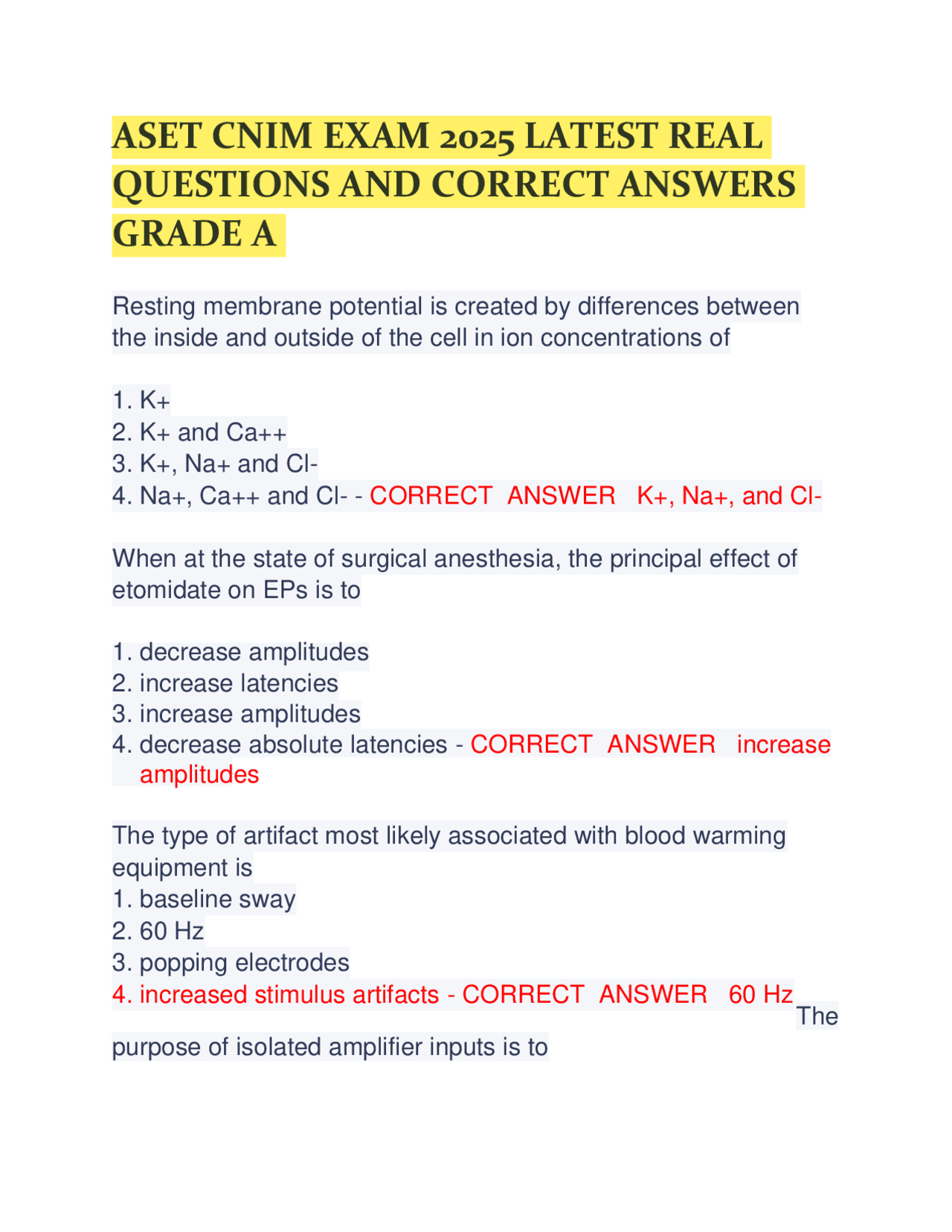 ASET CNIM EXAM 2025 LATEST REAL QUESTIONS AND CORRECT ANSWERS GRADE A ...